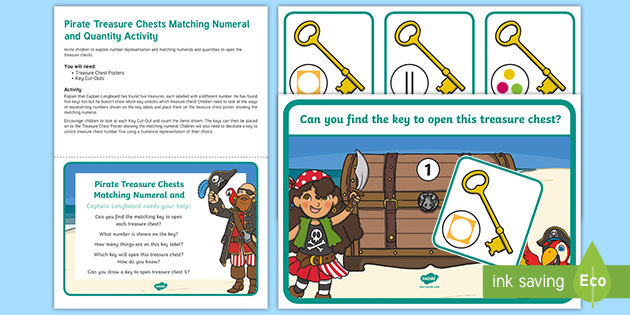 👉 Pirate Treasure Chests Matching Numeral and Quantity Activity