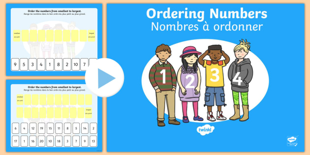 Ordering Numbers 0 to 10 and 0 to 20 PowerPoint English/French - Ordering