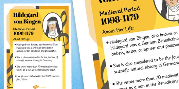 Hildegard Von Bingen Composer Display Poster - music, female, composers