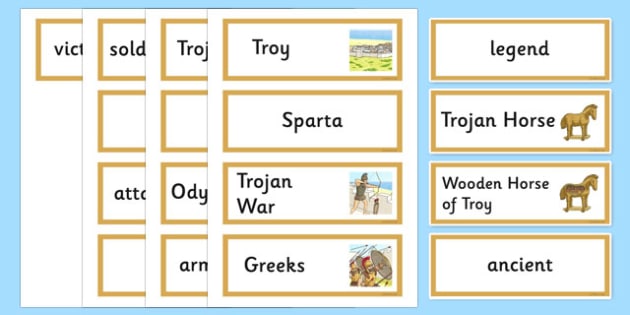 The Legend of the Trojan Horse Word Cards (teacher made)