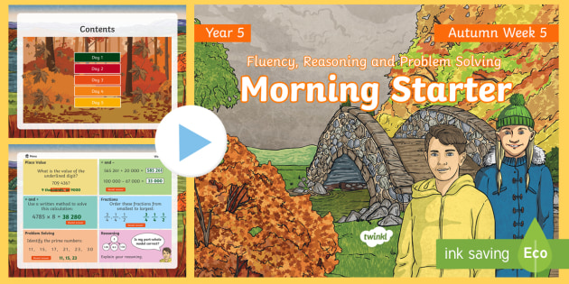 Year 5 Fluency Reasoning And Problem Solving Autumn Mastery in maths ...