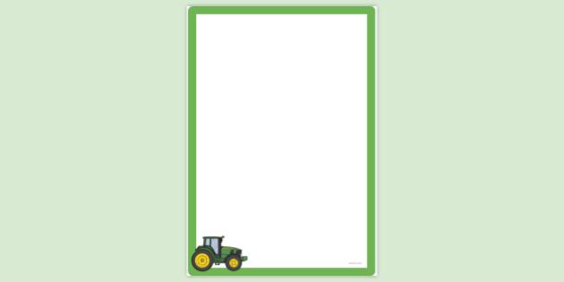 FREE! - Simple Blank Tractor Page Border | Page Borders | Twinkl