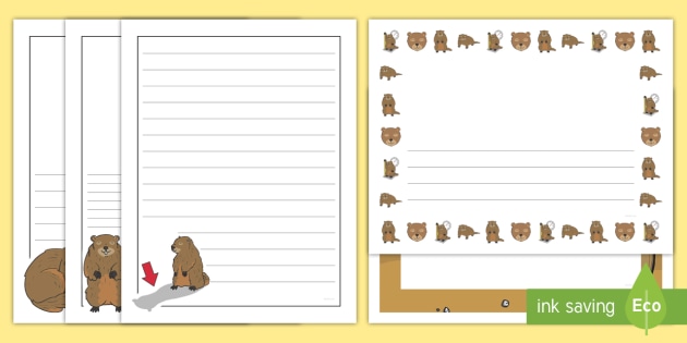 Groundhog Page Borders | Journal Writing Pages | Twinkl