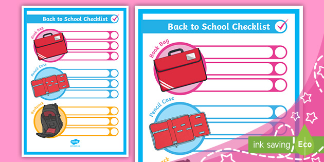 Back to School Checklist (teacher made)