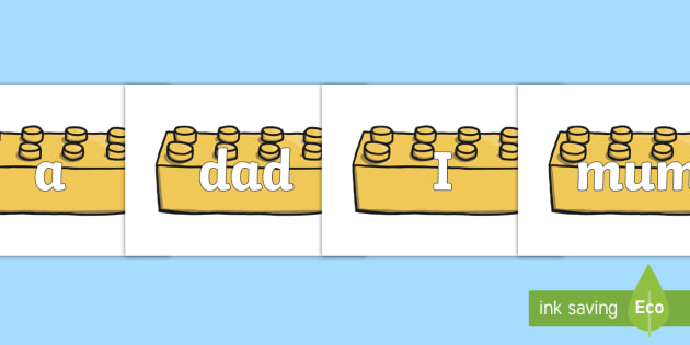 Phase 2 High Frequency Words on Building Blocks Display Pack - Phase 2 High