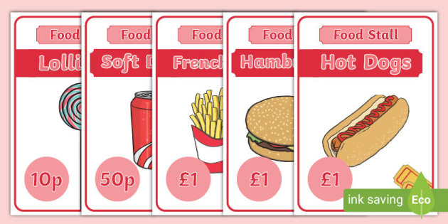 The Fairground Food Stall Role Play Posters (teacher made)