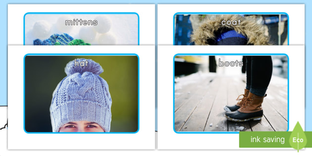 Winter Clothes Word and Display Photos - winter, clothes