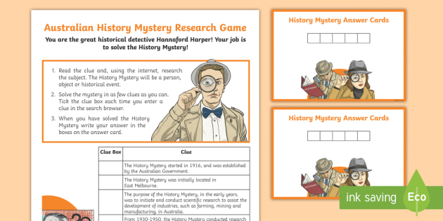 CSIRO History Mystery Research Game