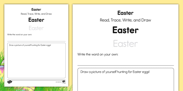 Easter Read Trace Write And Draw | Twinkl USA (teacher made)