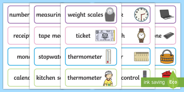 Number Themed Word Cards