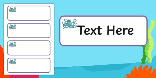 FREE! - Octopus Themed Editable Drawer-Peg-Name Labels (Colourful)