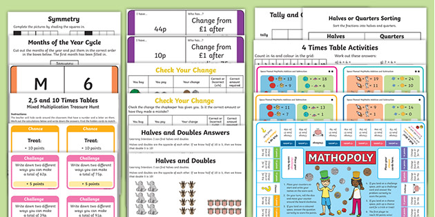 First Level P3 Numeracy Home Learning Pack 2 (teacher made)