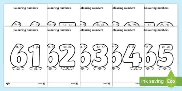 FREE! - Colouring Page by Numbers 61-70 | Resources | Twinkl