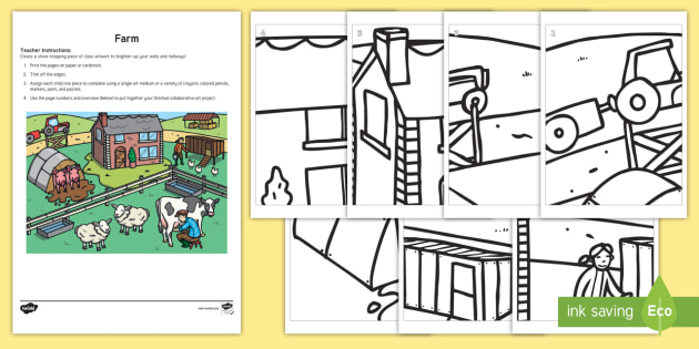Farming Themed Collaborative Art Activity Pack
