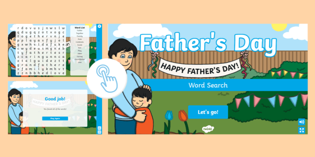 Father's Day Interactive Word Search Activity (Teacher Made)