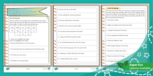Year 2 Prefixes and Suffixes Parent Guide and Activity Ideas - Twinkl ...