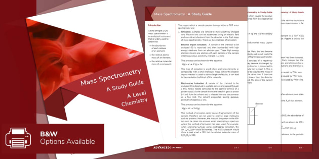 FREE! - A Level Chemistry Mass Spectrometry Study Guide