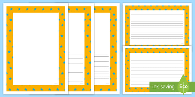 Yellow with Blue Stars Page Border Pack (teacher made)