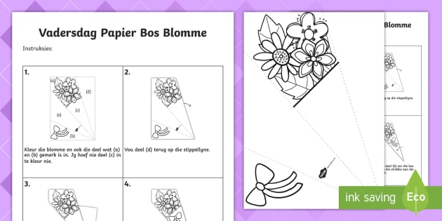 Vadersdag Papier Blomme Ruiker Aktiwiteit (teacher made)