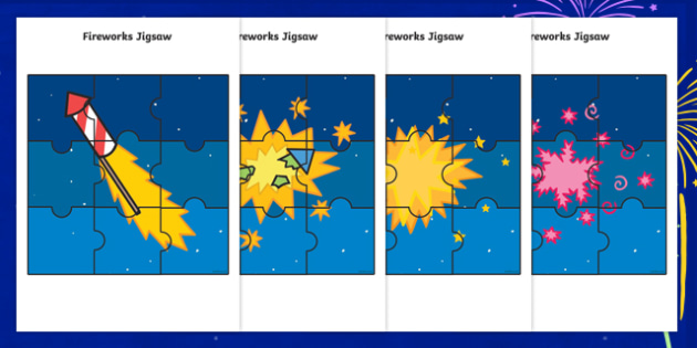 Fireworks Jigsaw Puzzles For Kids - Activity Pack