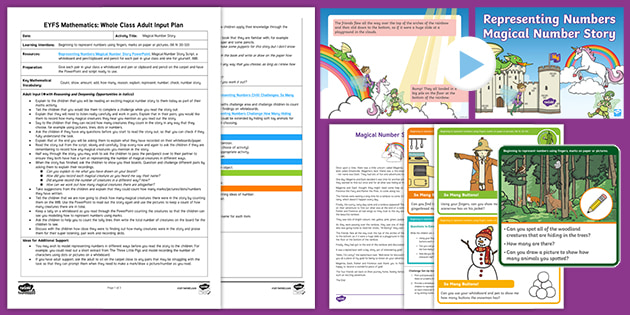 EYFS Maths: Representing Numbers Magical Number Story Whole Class Adult ...