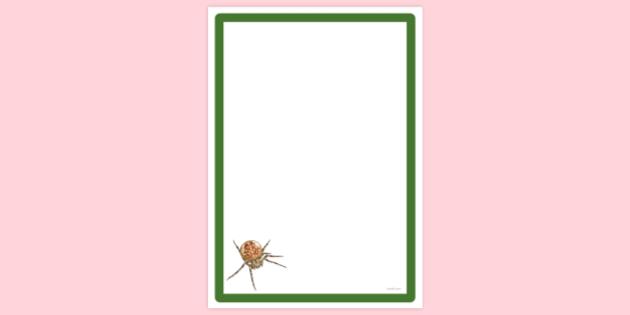 FREE! - Simple Blank Garden Spider Page Border | Page Borders