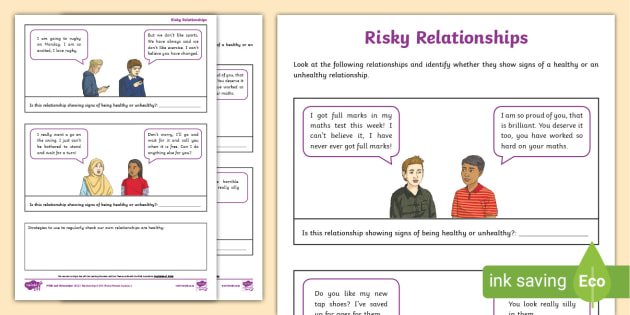 Risky Relationships Activity Sheet