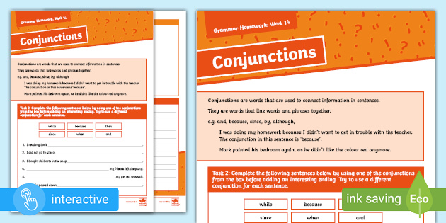 Conjunctions Worksheets | twinkl.co.uk