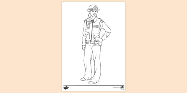 FREE! - Cop Colouring Page | Colouring Sheets (teacher made)