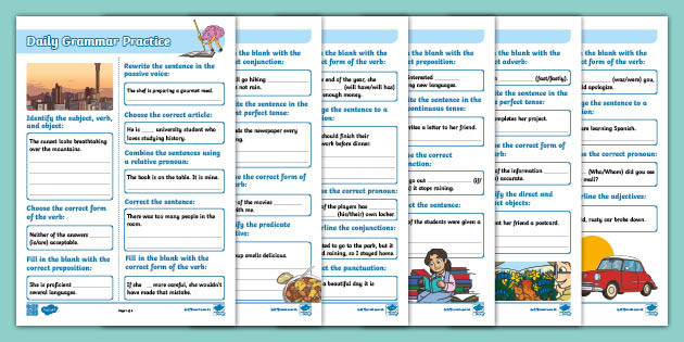 Daily Grammar Practice Worksheets Daily Grammar Practice Grade 9
