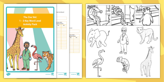 The Zoo Vet: 1-3 Key Word Level Activity Pack (teacher made)