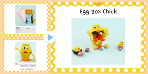 Egg Box Chick Craft Instructions PowerPoint (teacher made)