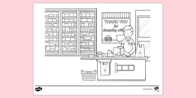 FREE! - Shop Interior Colouring Sheet | Colouring Sheets