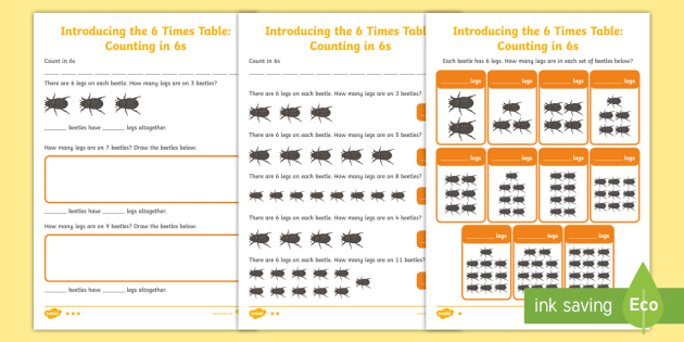 Introduction to the 6 Times Table Differentiated Worksheets