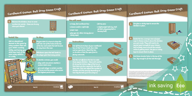 Cardboard Games: Ball Drop Game Craft (teacher made)