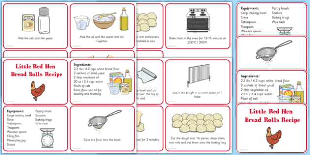 Little Red Hen Recipe Cards