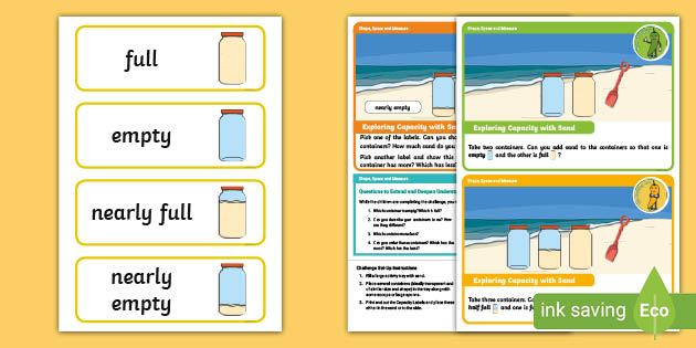 👉 Shape, Space and Measures Chilli Challenges: Exploring Capacity in Sand
