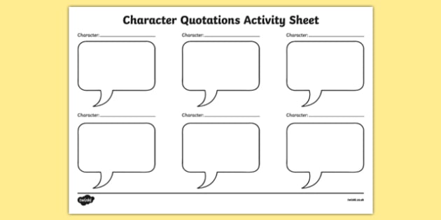 Character Quotations Worksheet / Worksheet-Irish, worksheet