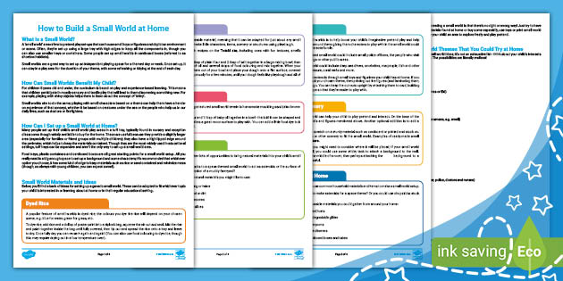 How to Build a Small World at Home Guide (teacher made)