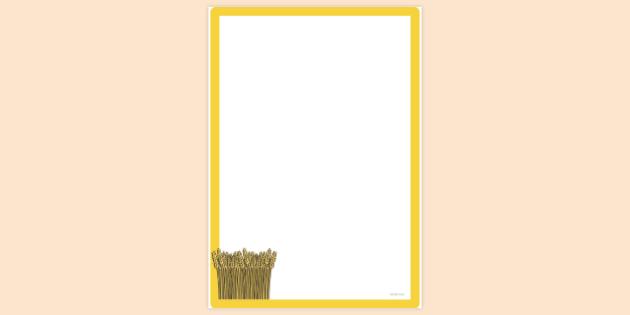 FREE! - Simple Blank Wheat Field Page Border | Page Borders | Twinkl