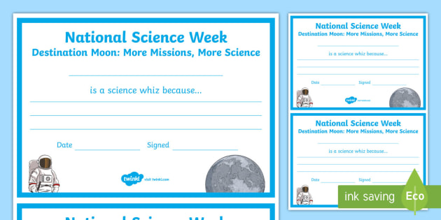 FREE! - National Science Week 2019 Certificates