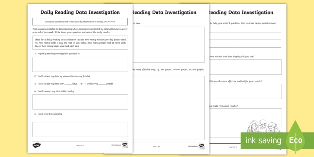 Daily Reading Data Investigation Worksheet / Worksheet
