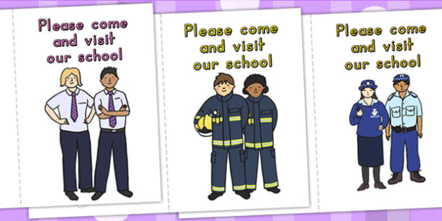 People Who Help Us Please Visit Our School Card Templates - cards
