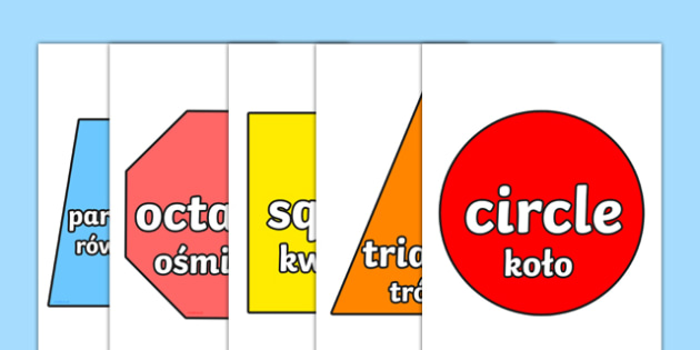 2D Shapes Display Cut-Outs Polish Translation-Polish-translation
