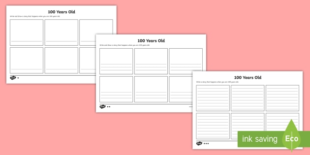100 Days of School Story Differentiated Writing Template