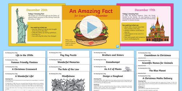 Amazing Facts - December Fact A Day Activity Pack - Twinkl