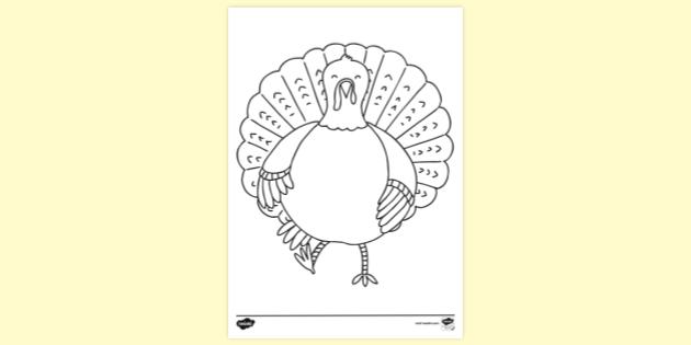 FREE! - Coloured Turkey Colouring Page | Colouring Sheets
