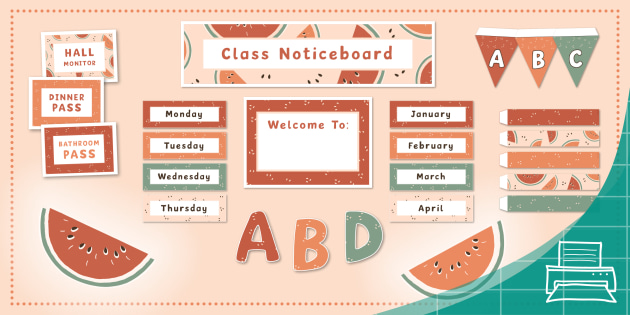 Watermelon Themed Classroom Organisation Bundle