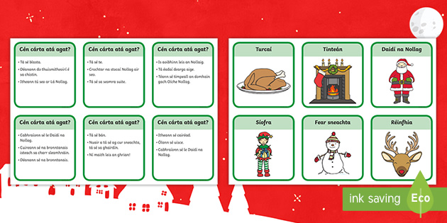 What Card Have You Got? Christmas Guessing Game Gaeilge