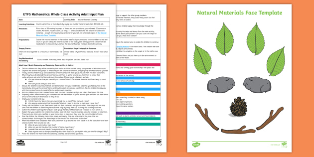 Natural Maths Resources EYFS Counting | Group Activity Plan